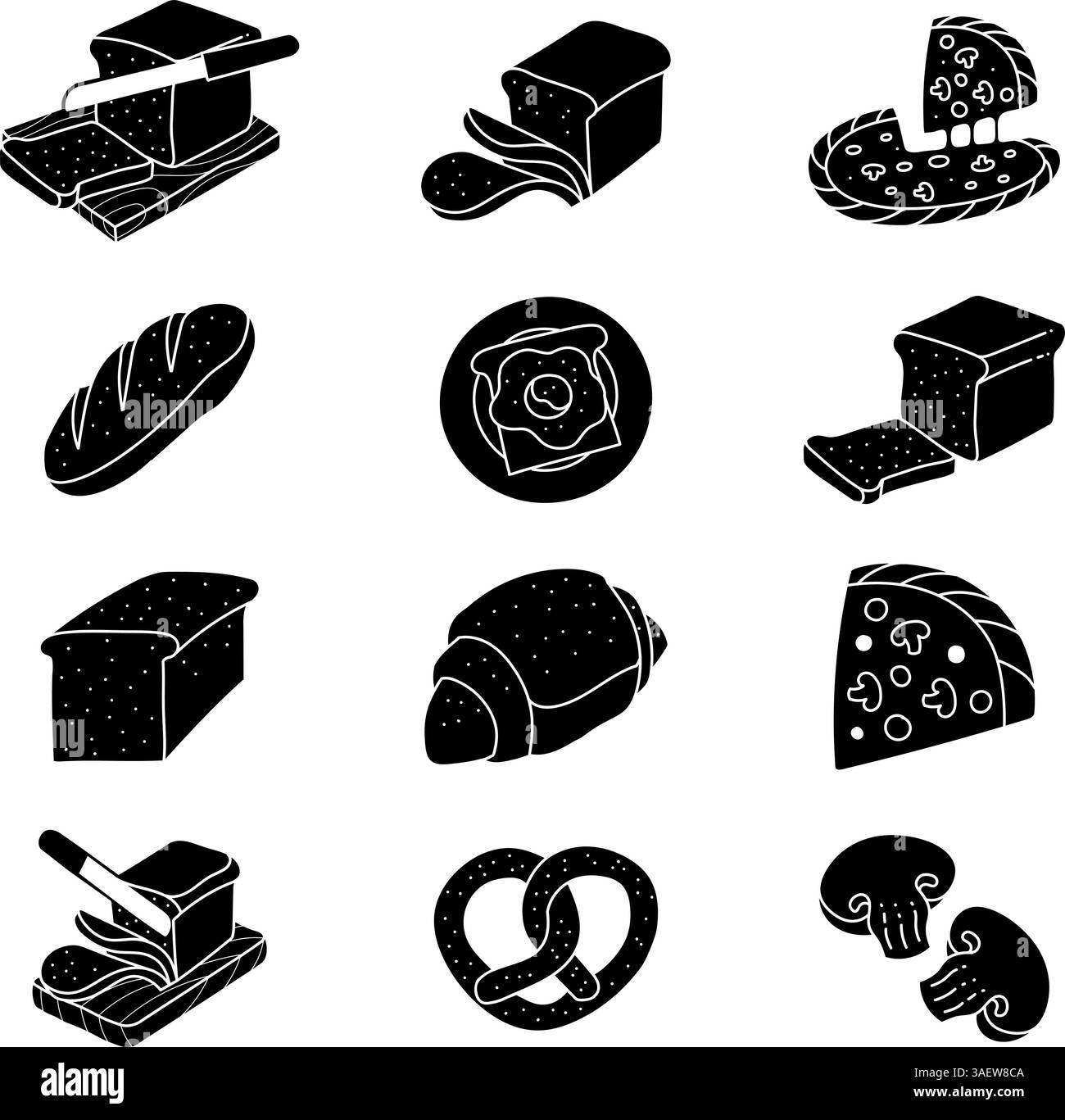 Hand drawn bakery Black and White Stock Photos & Images - Alamy