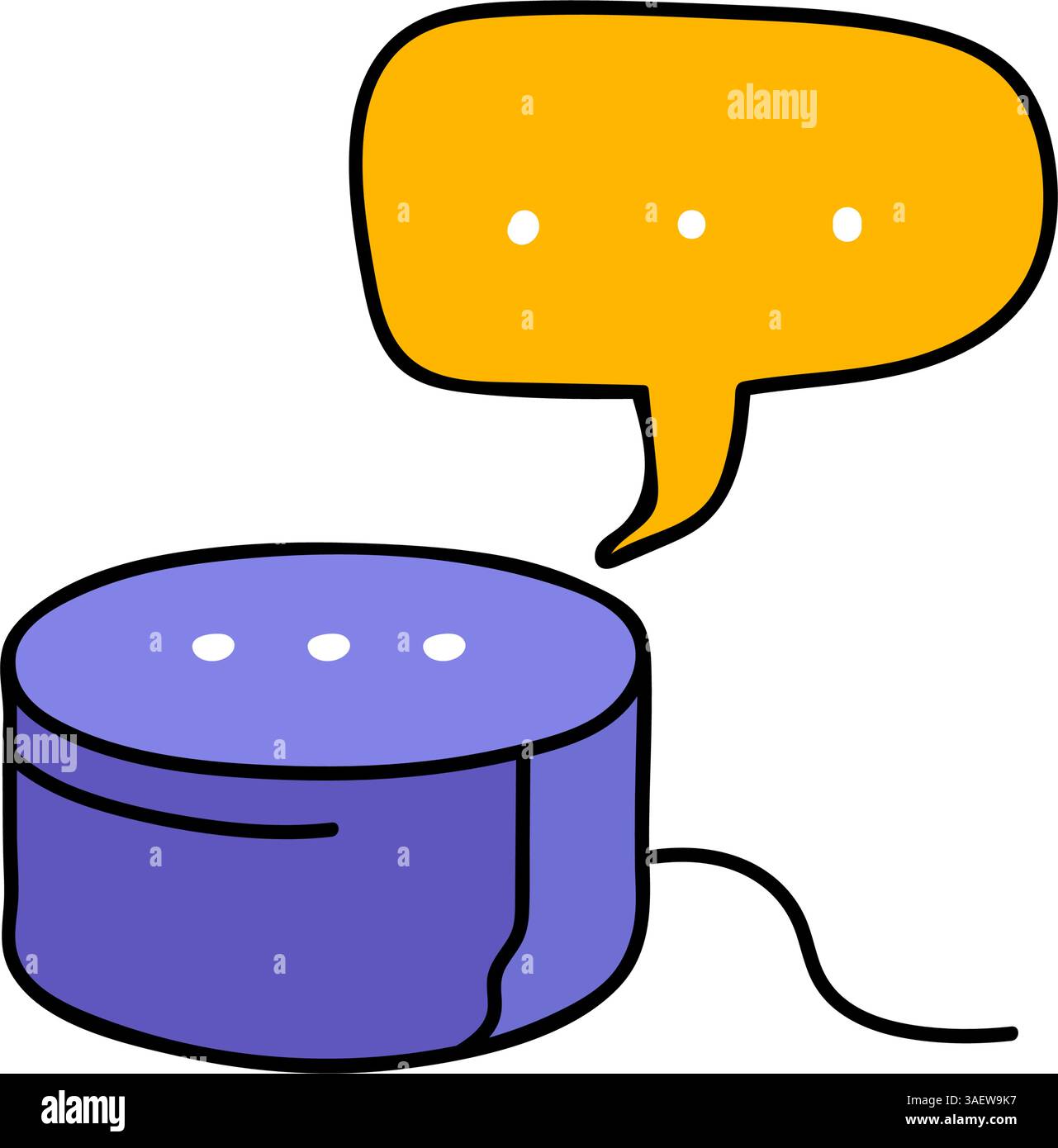 ai device virtual assistant hand drawn color vector illustration Stock ...