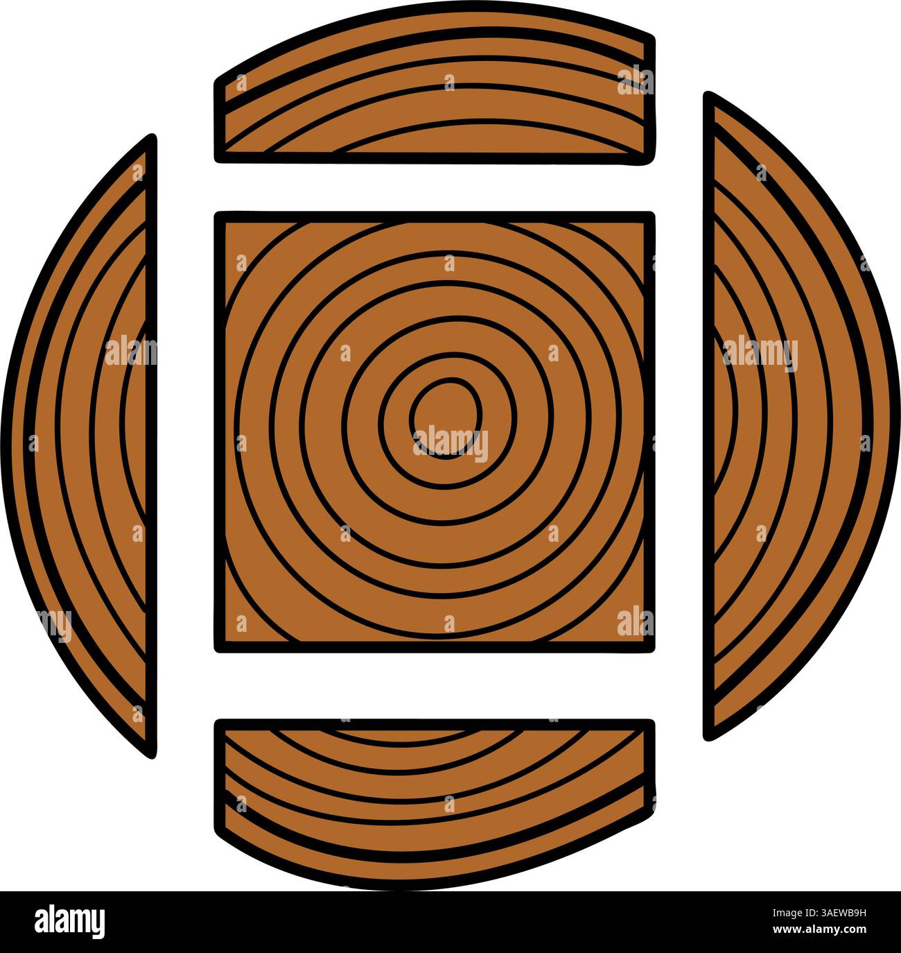 wood milling cut log hand drawn color vector illustration Stock Vector ...