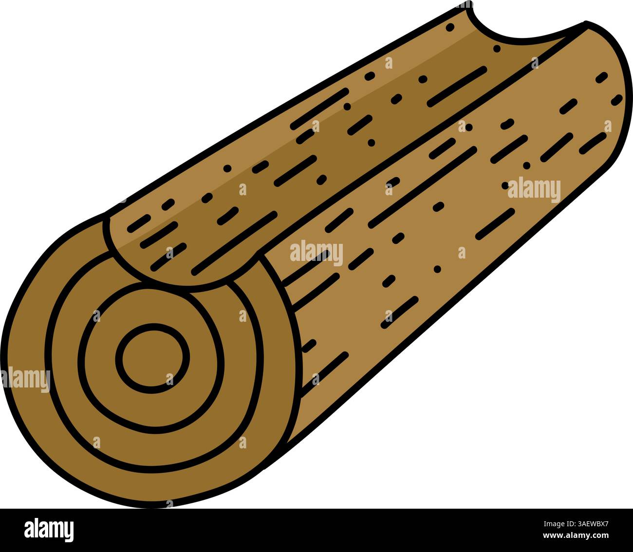 cabin wood log hand drawn color vector illustration Stock Vector Image ...