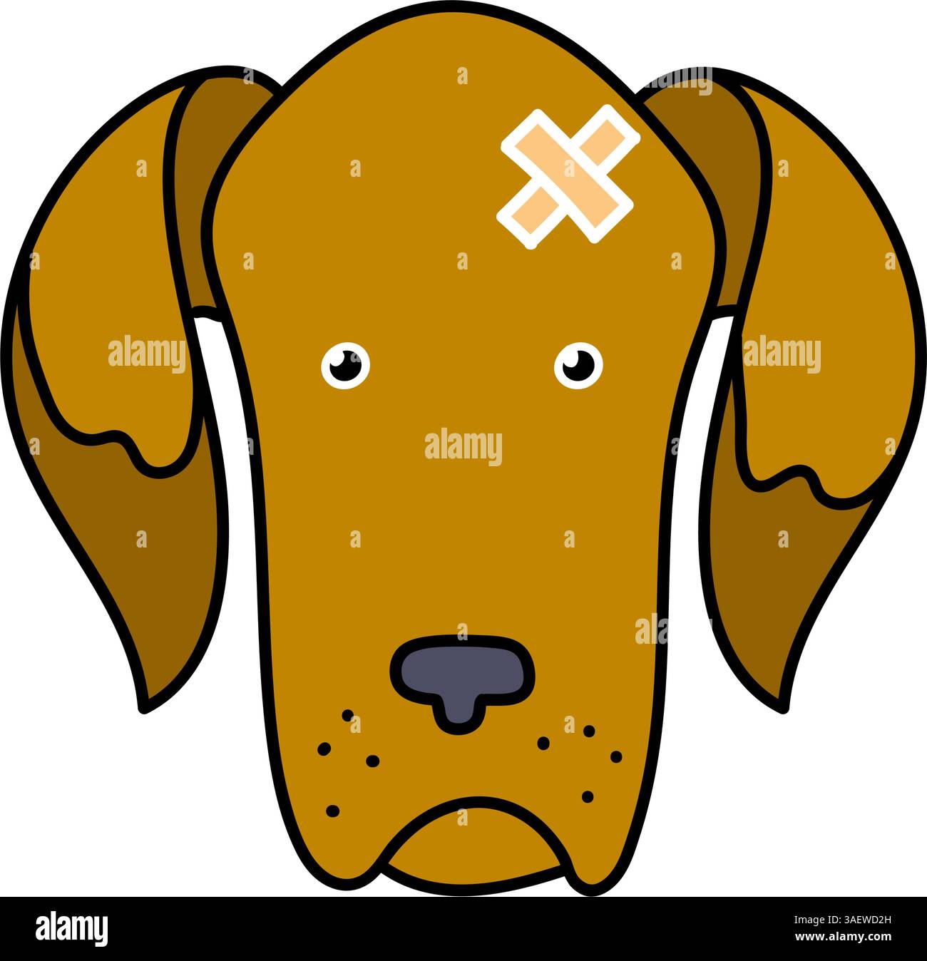 injured dog hand drawn color vector illustration Stock Vector Image ...