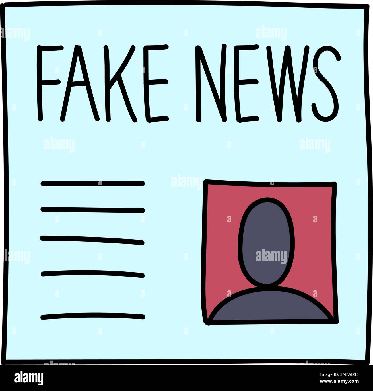 fake news newspaper hand drawn color vector illustration Stock Vector ...
