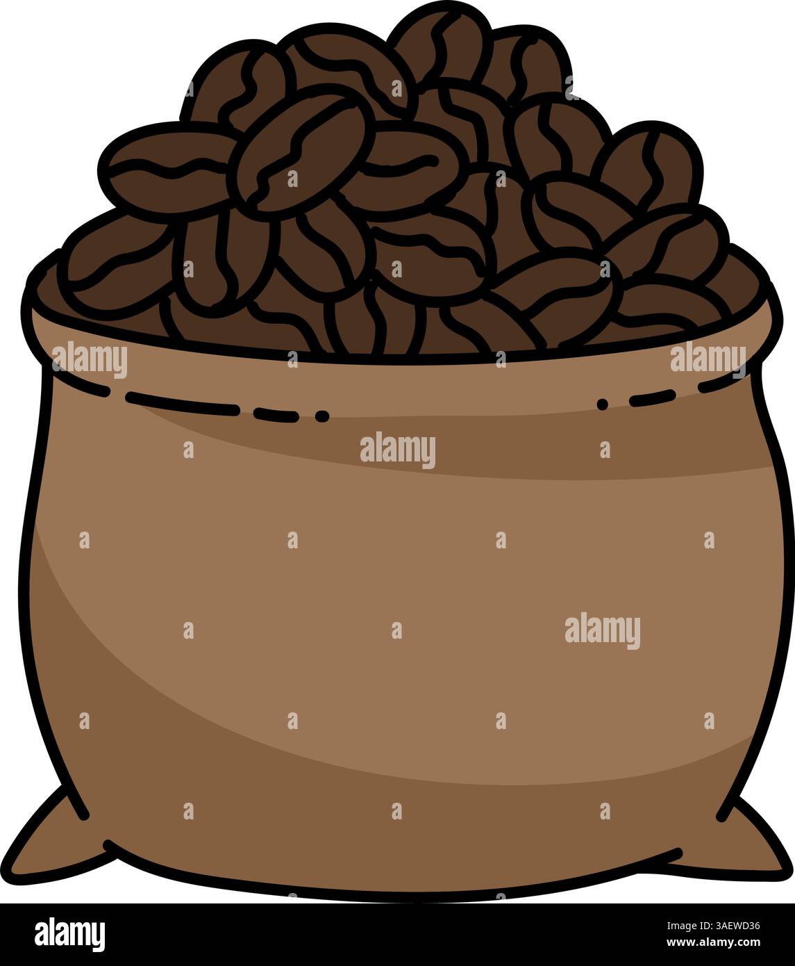 coffee beans sack hand drawn color vector illustration Stock Vector Image & Art - Alamy