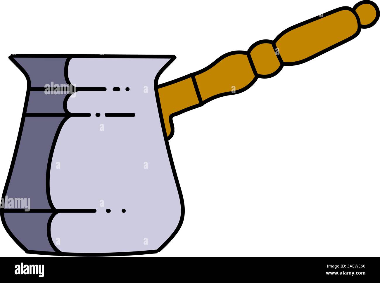 turkish persian traditional coffee making cup hand drawn color vector ...