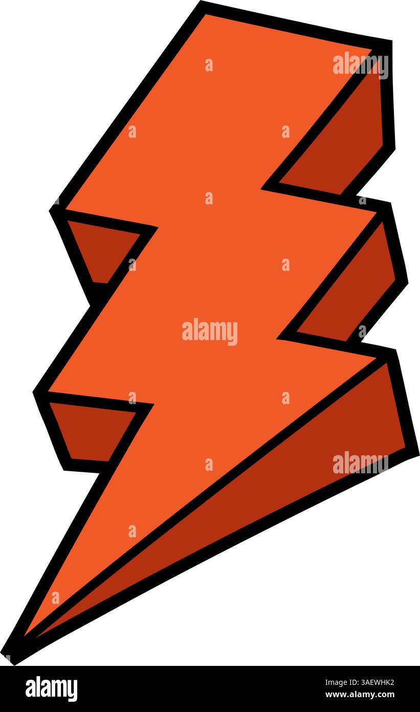 thunder hand drawn color vector illustration Stock Vector Image & Art ...