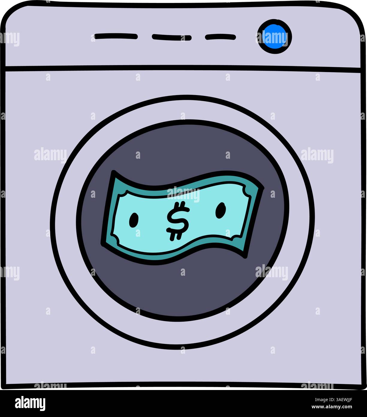 money laundry hand drawn color vector illustration Stock Vector Image ...