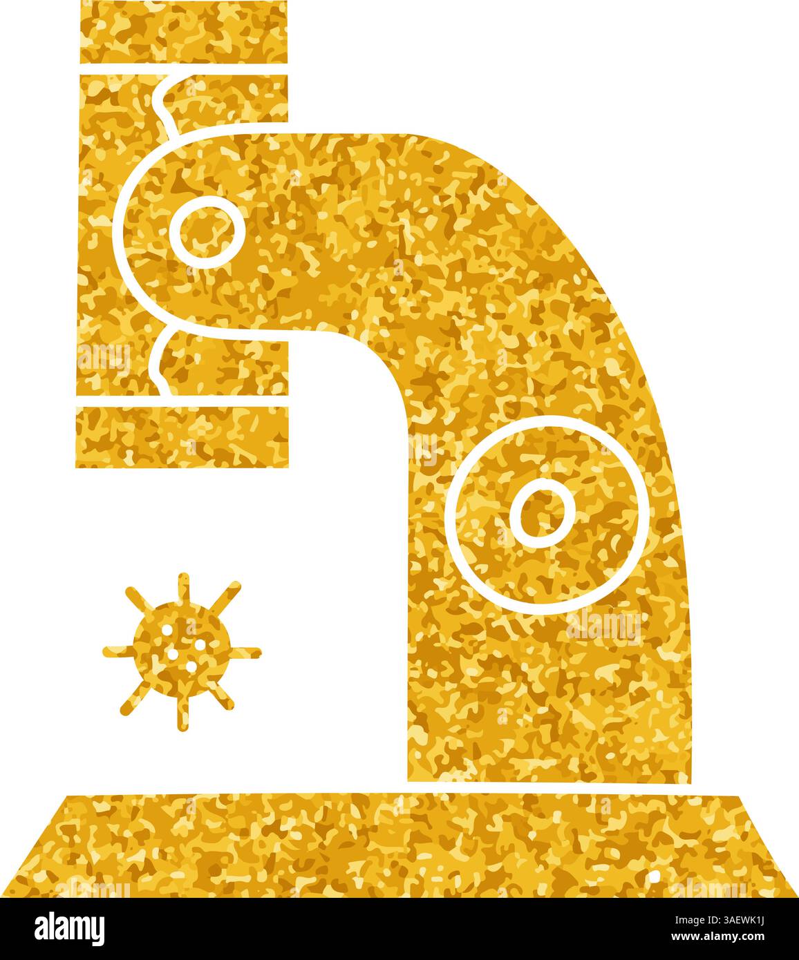 Virus under microscope drawing in gold color style Stock Vector Image ...
