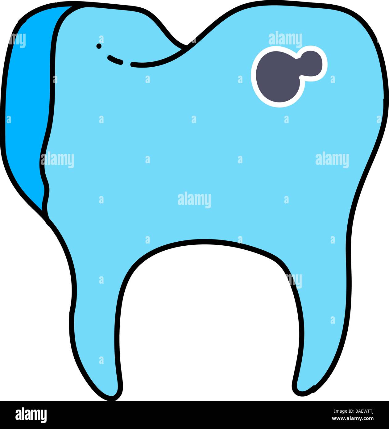 tooth with ache hand drawn color vector illustration Stock Vector Image ...