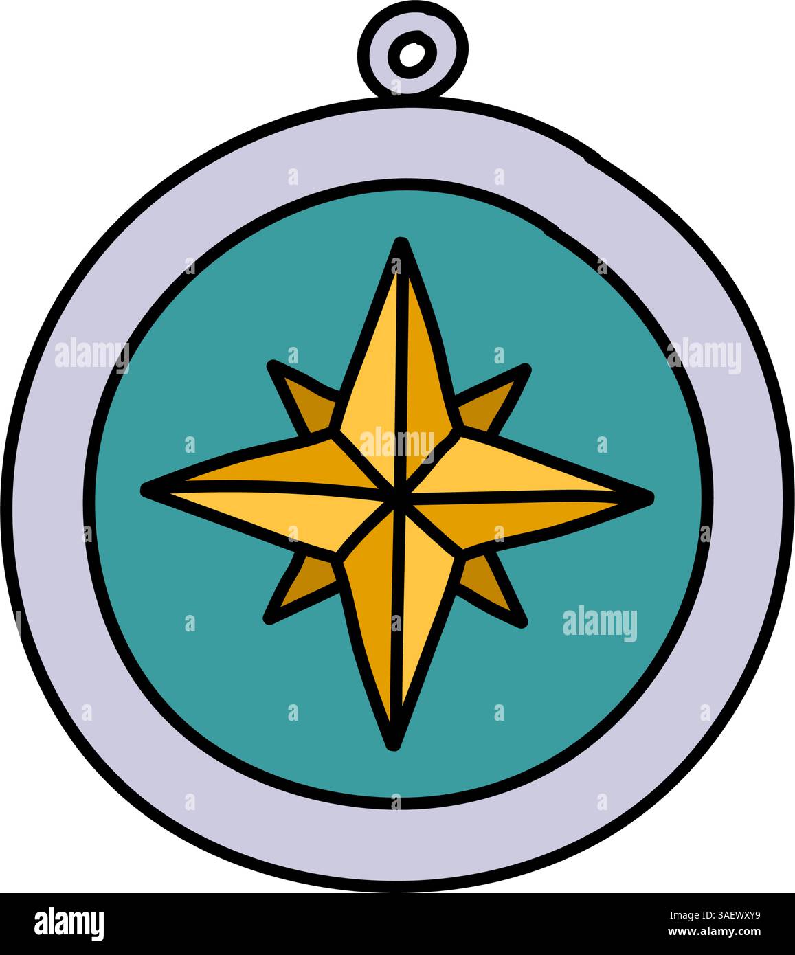 vintage compass hand drawn color vector illustration Stock Vector Image ...