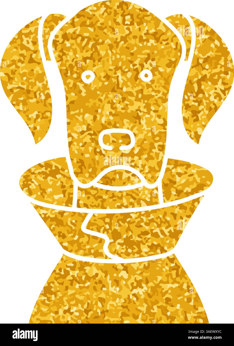 Sick dog drawing in gold color style Stock Vector Image & Art - Alamy