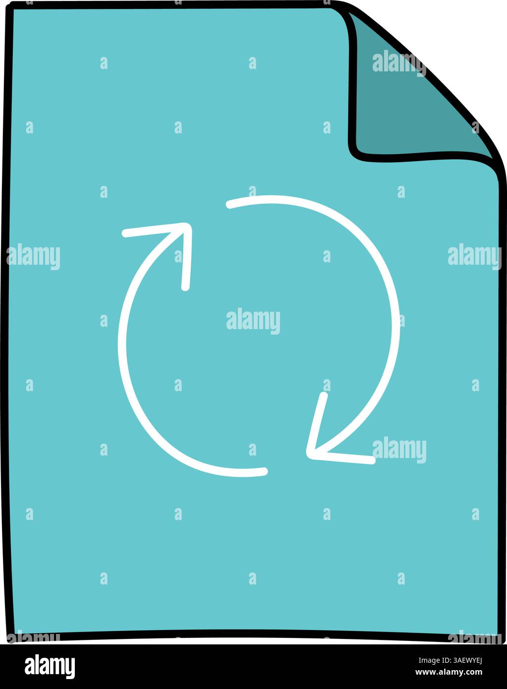 sync document hand drawn color vector illustration Stock Vector Image ...