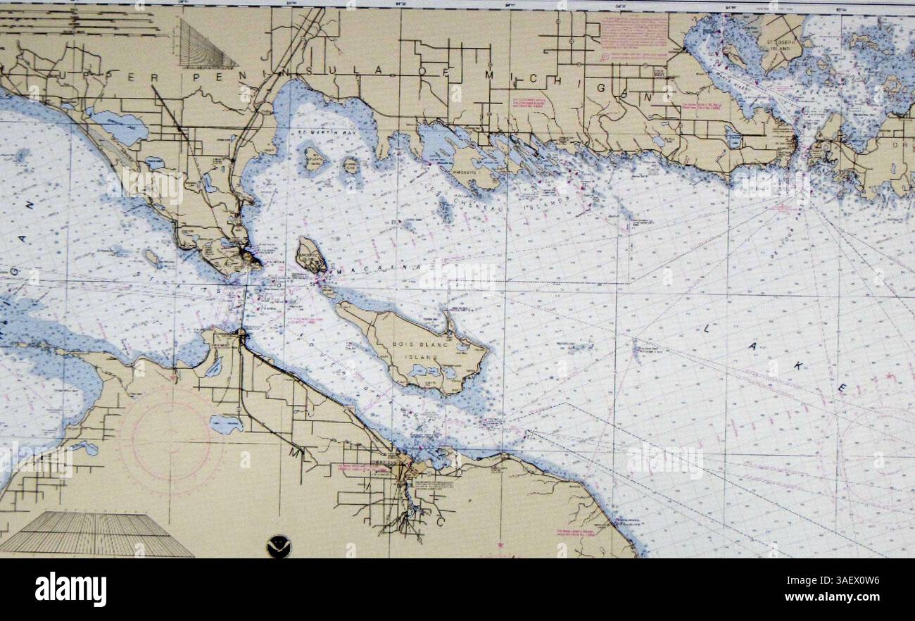 Dec. 5, 2011 - Detroit, MI, USA - This Avenza map of the Straits of ...