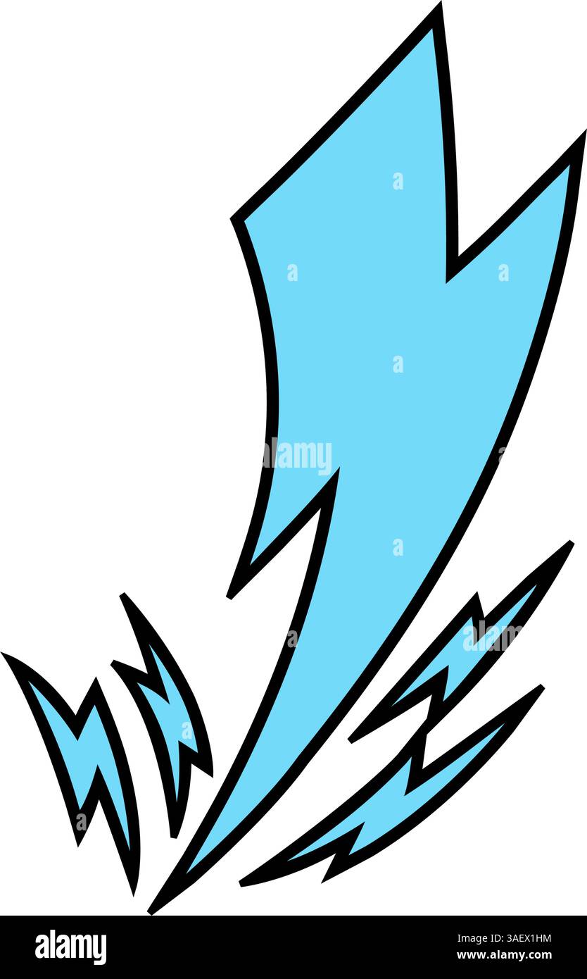 thunder hand drawn color vector illustration Stock Vector Image & Art ...