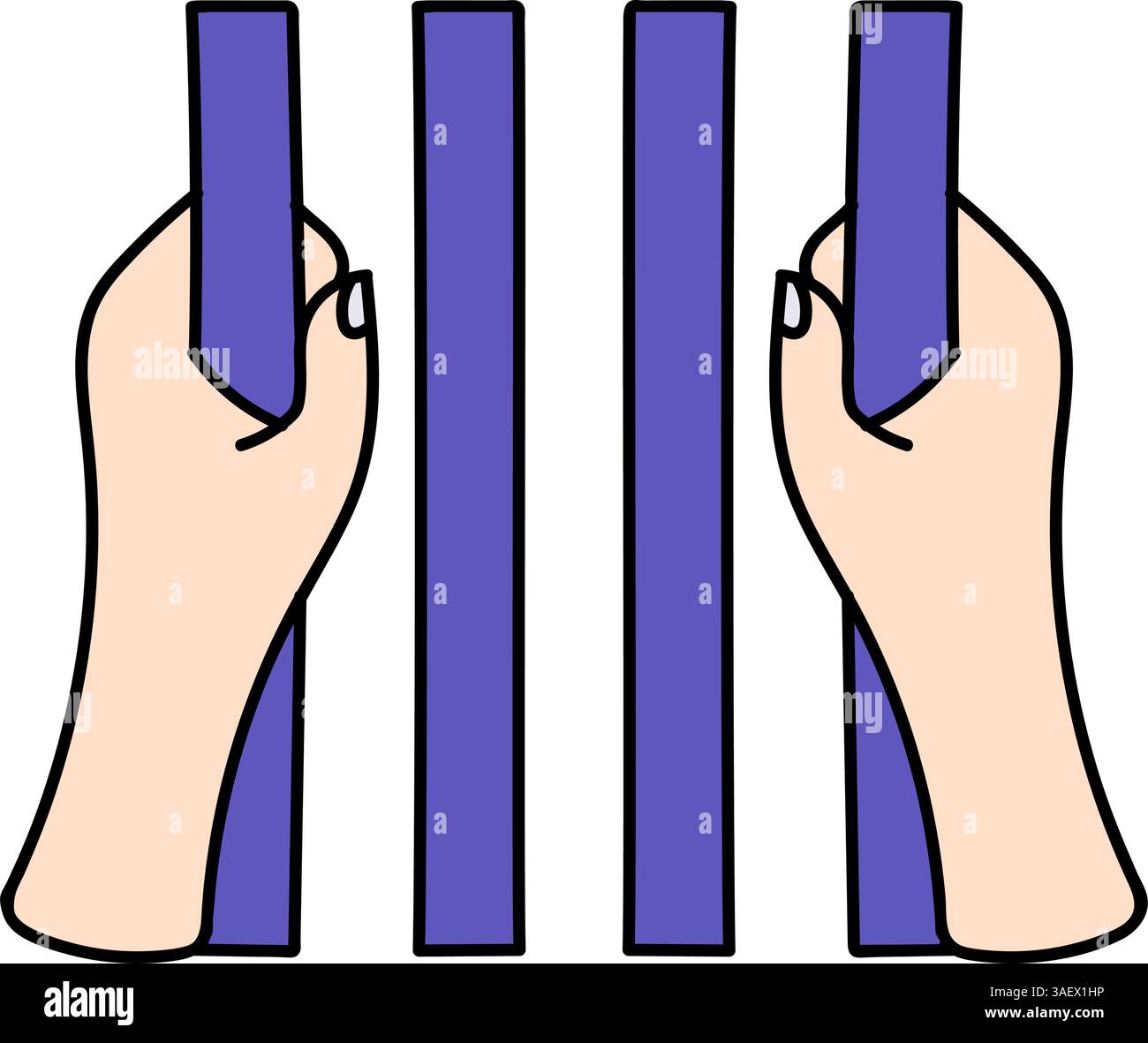 jail bars hand drawn color vector illustration Stock Vector Image & Art ...