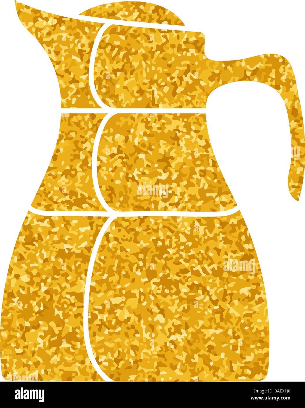 Drinking serving jug drawing in gold color style Stock Vector Image ...