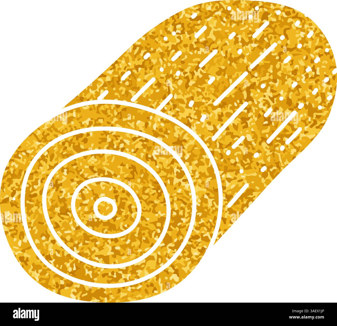 Single wood log drawing in gold color style Stock Vector Image & Art ...