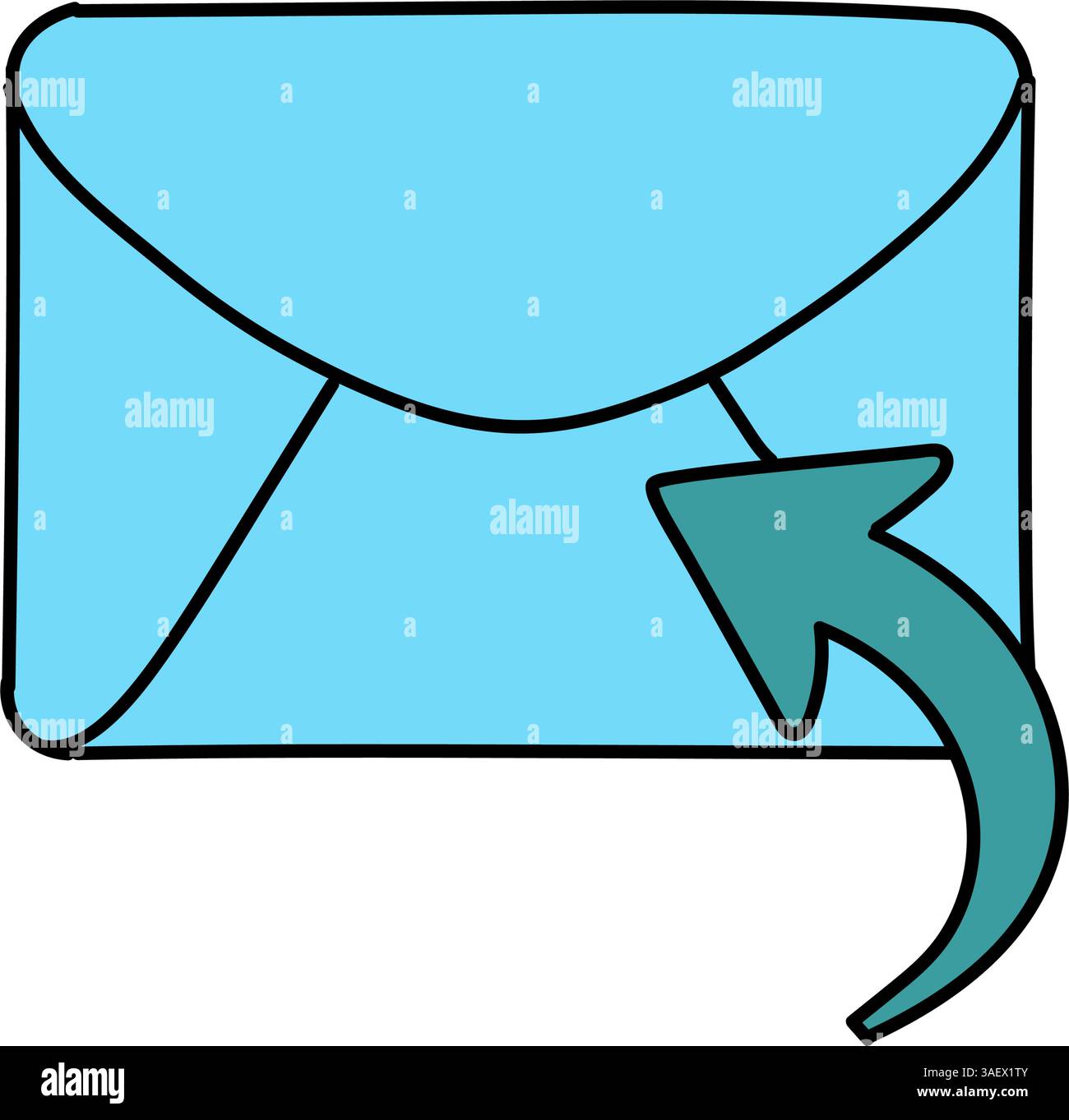 reply email hand drawn color vector illustration Stock Vector Image ...