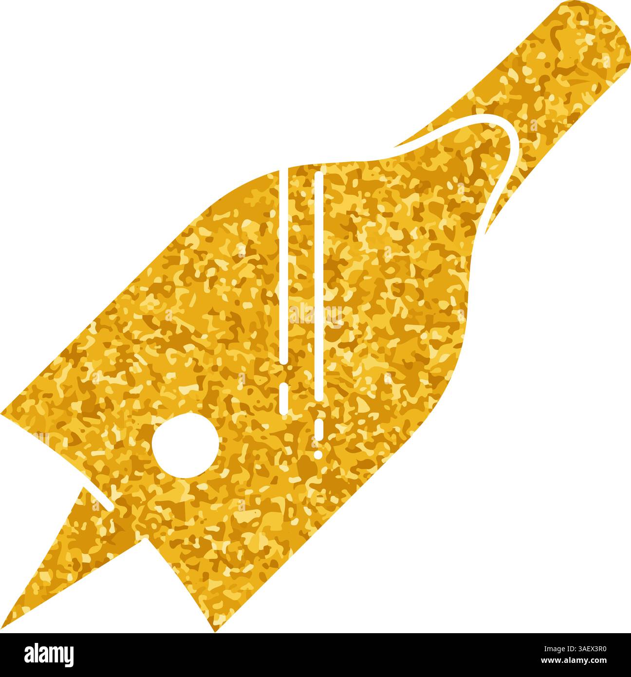 Wood hole drill bit spade shape drawing in gold color style Stock ...