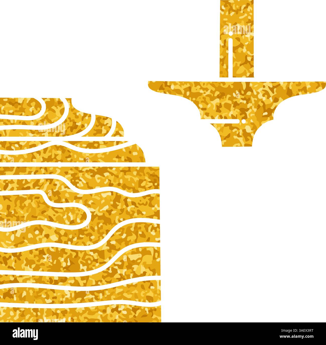 Trimmer bit cutting wood drawing in gold color style Stock Vector Image ...