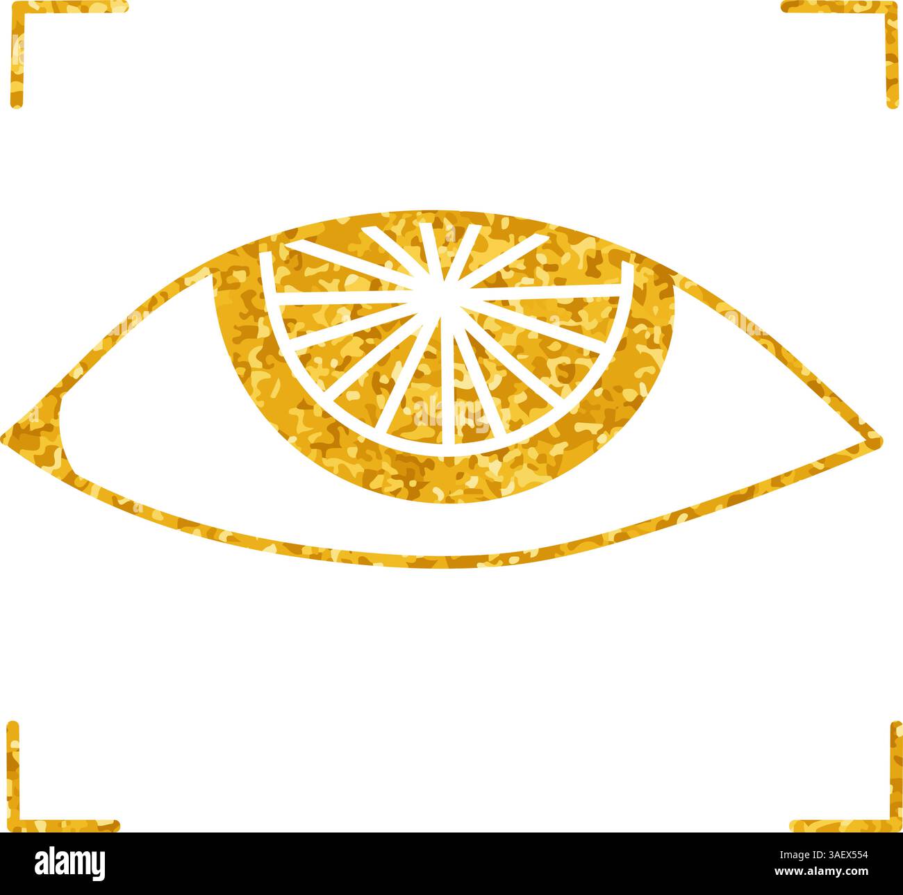 Face recognition eye scanner drawing in gold color style Stock Vector ...
