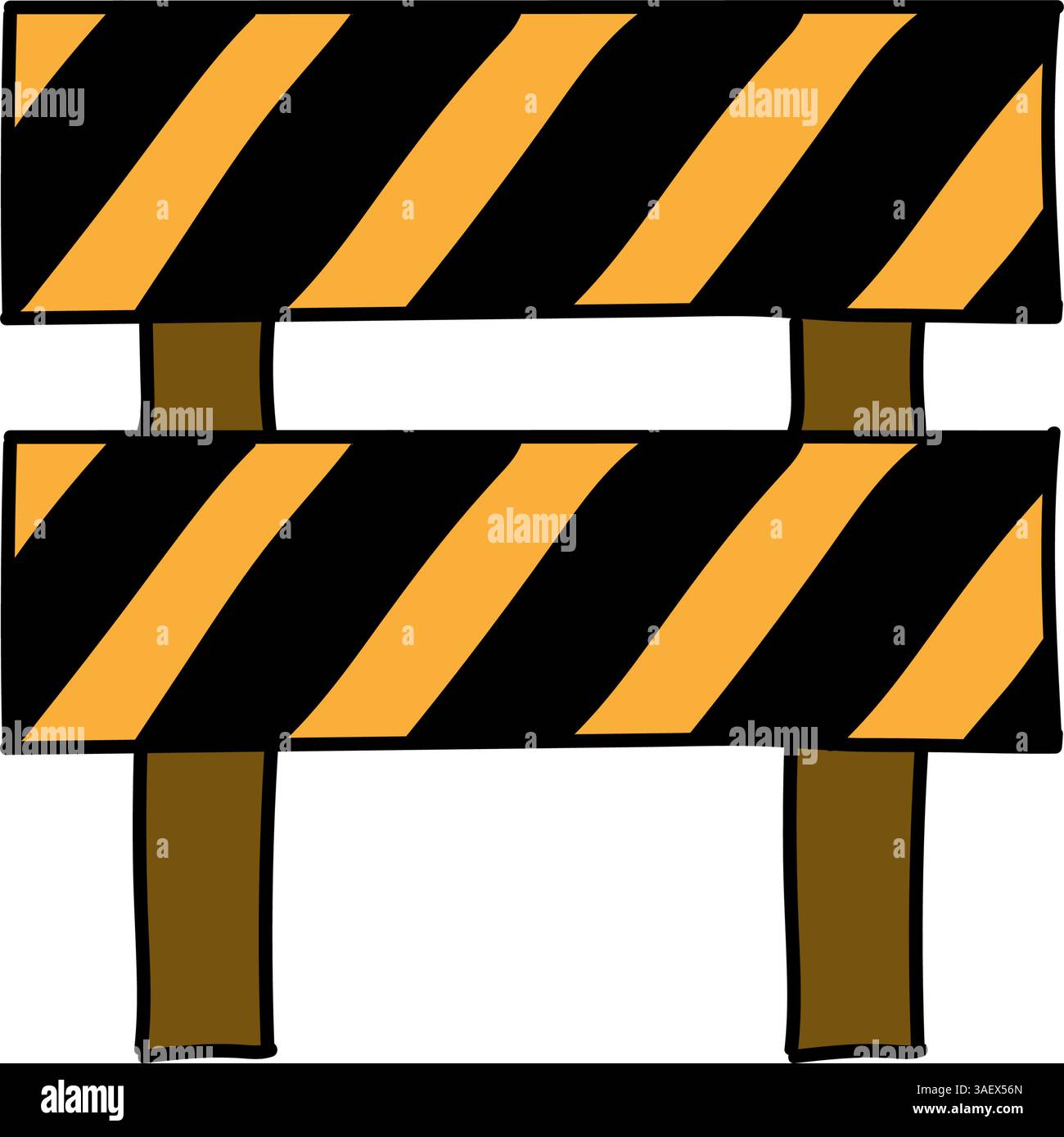 road warning sign hand drawn color vector illustration Stock Vector ...