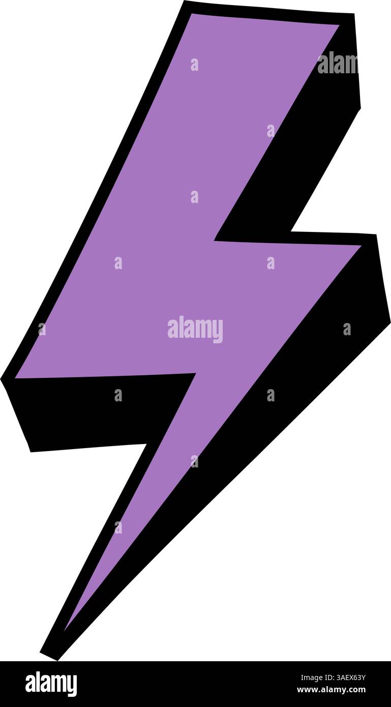 thunder hand drawn color vector illustration Stock Vector Image & Art ...