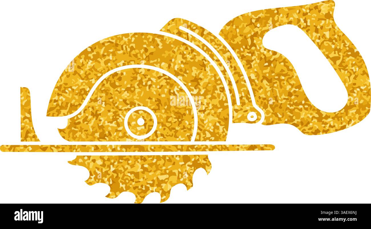 Electric circular saw drawing in gold color style Stock Vector Image ...