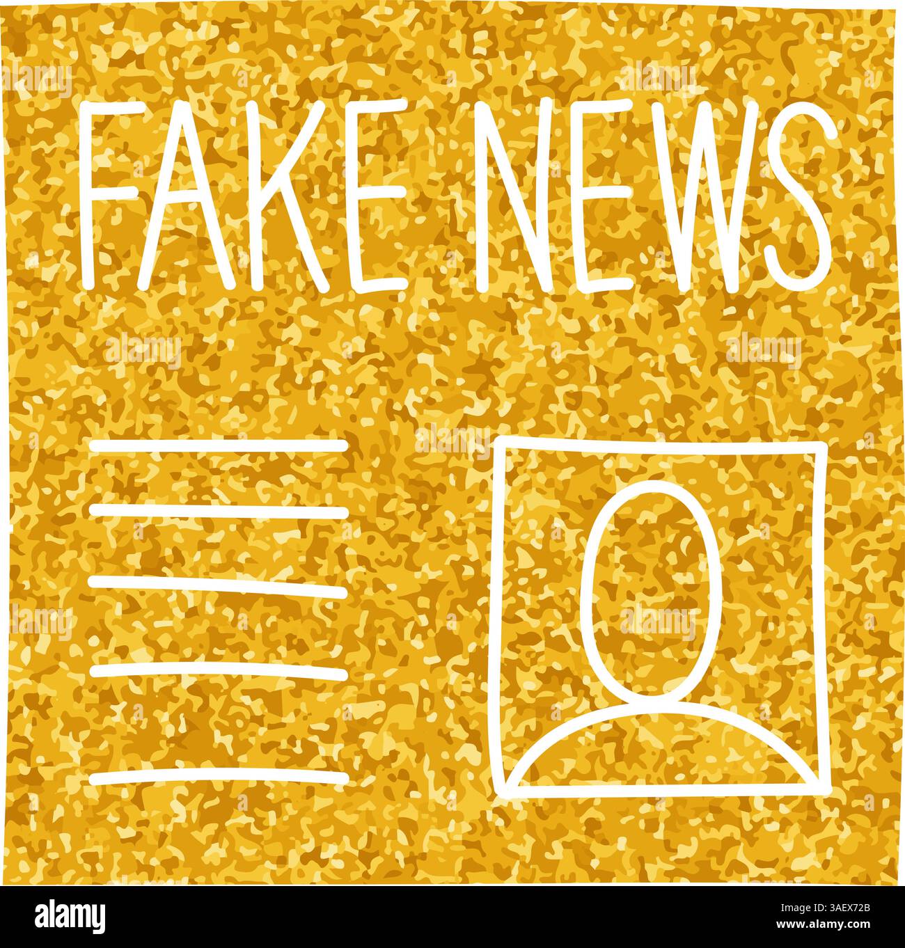 Fake news newspaper drawing in gold color style Stock Vector Image ...