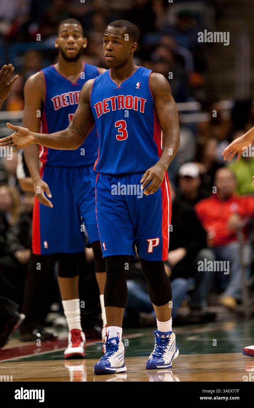 January 12, 2012 Milwaukee, WI. Bradley Center..Detroit Piston Rodney ...
