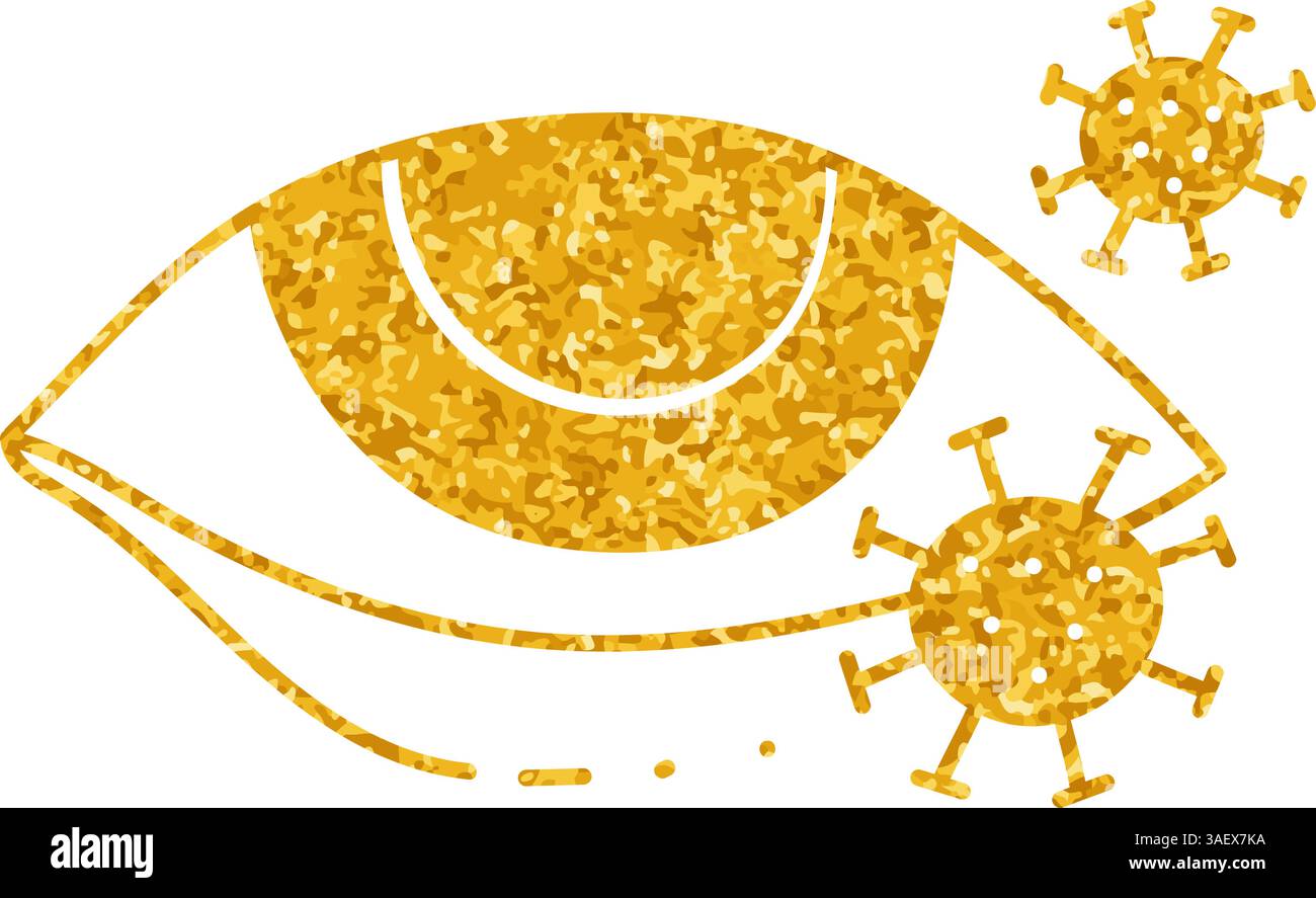 Virus contracted eye drawing in gold color style Stock Vector Image ...