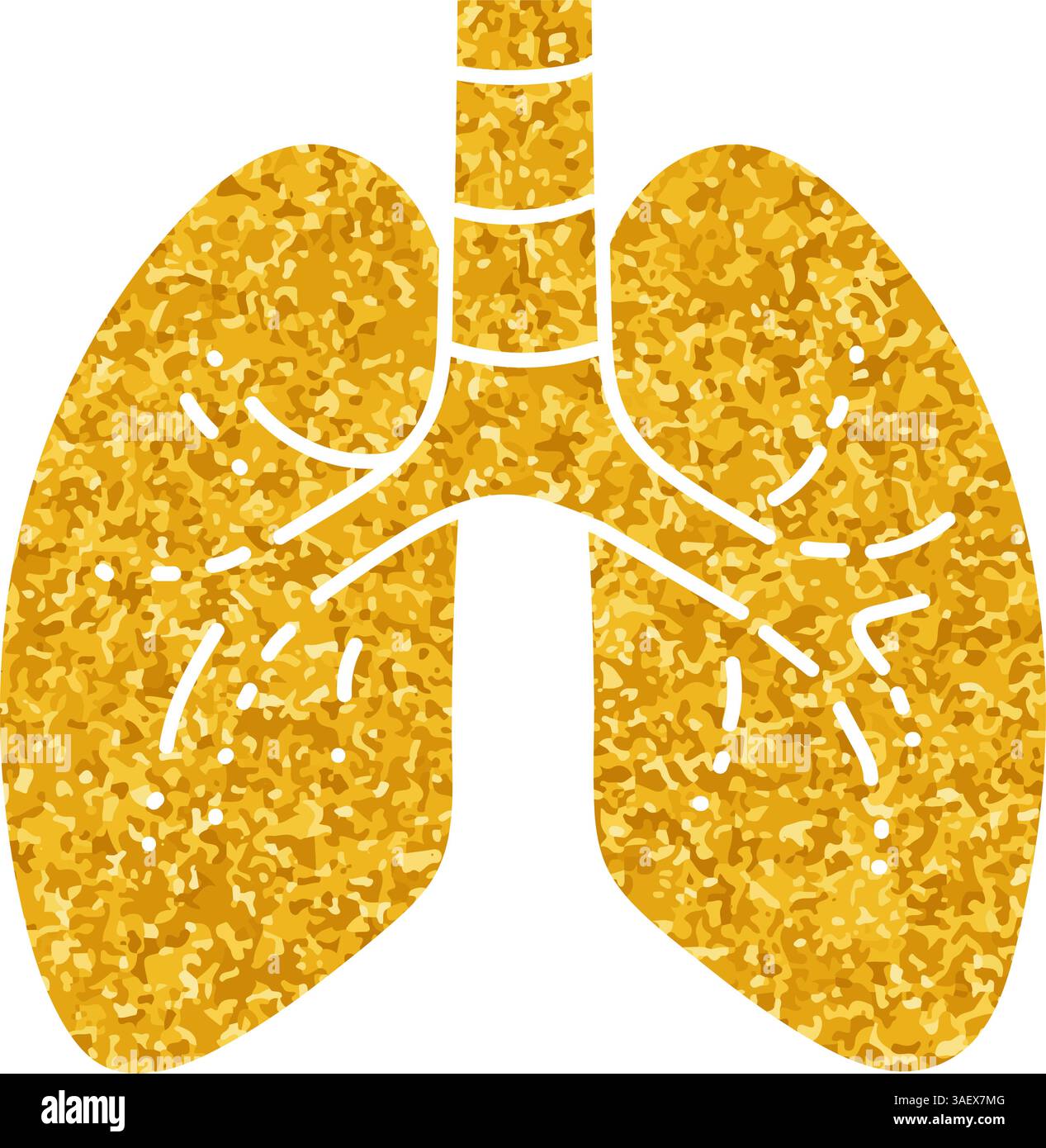Healthy human lungs drawing in gold color style Stock Vector Image ...