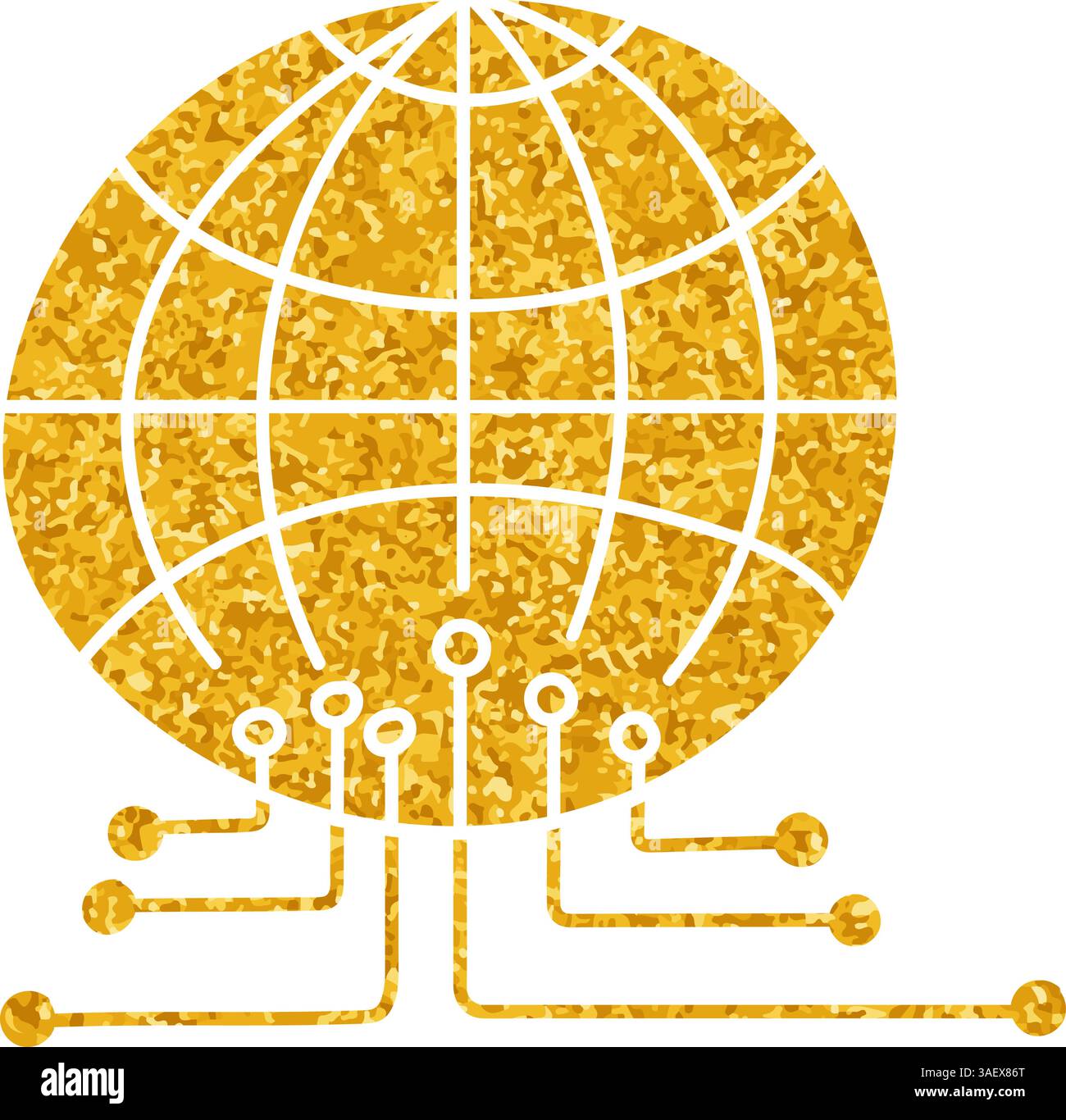 Cyber world icon metaverse drawing in gold color style Stock Vector ...