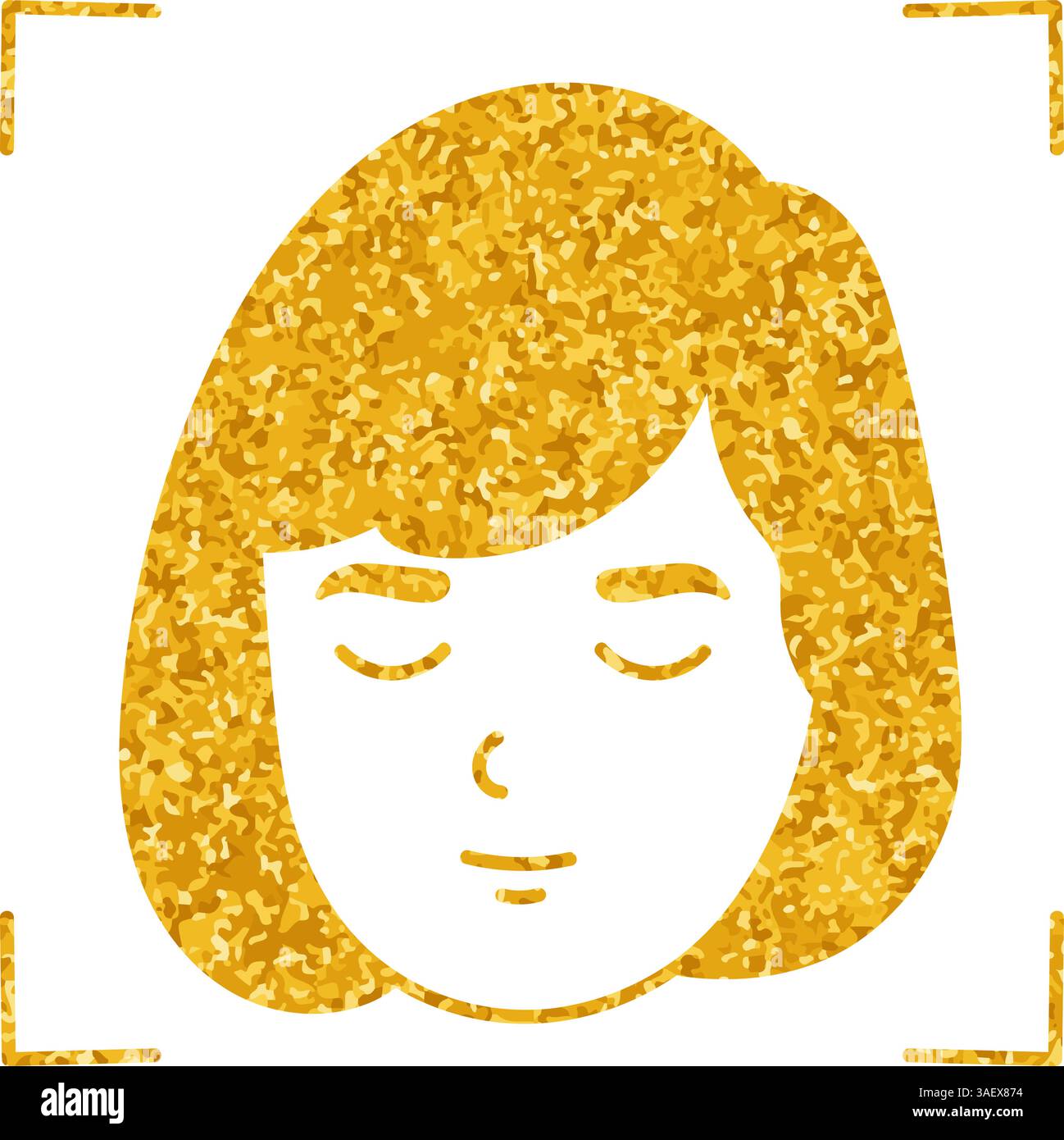 Face recognition concept drawing in gold color style Stock Vector Image ...