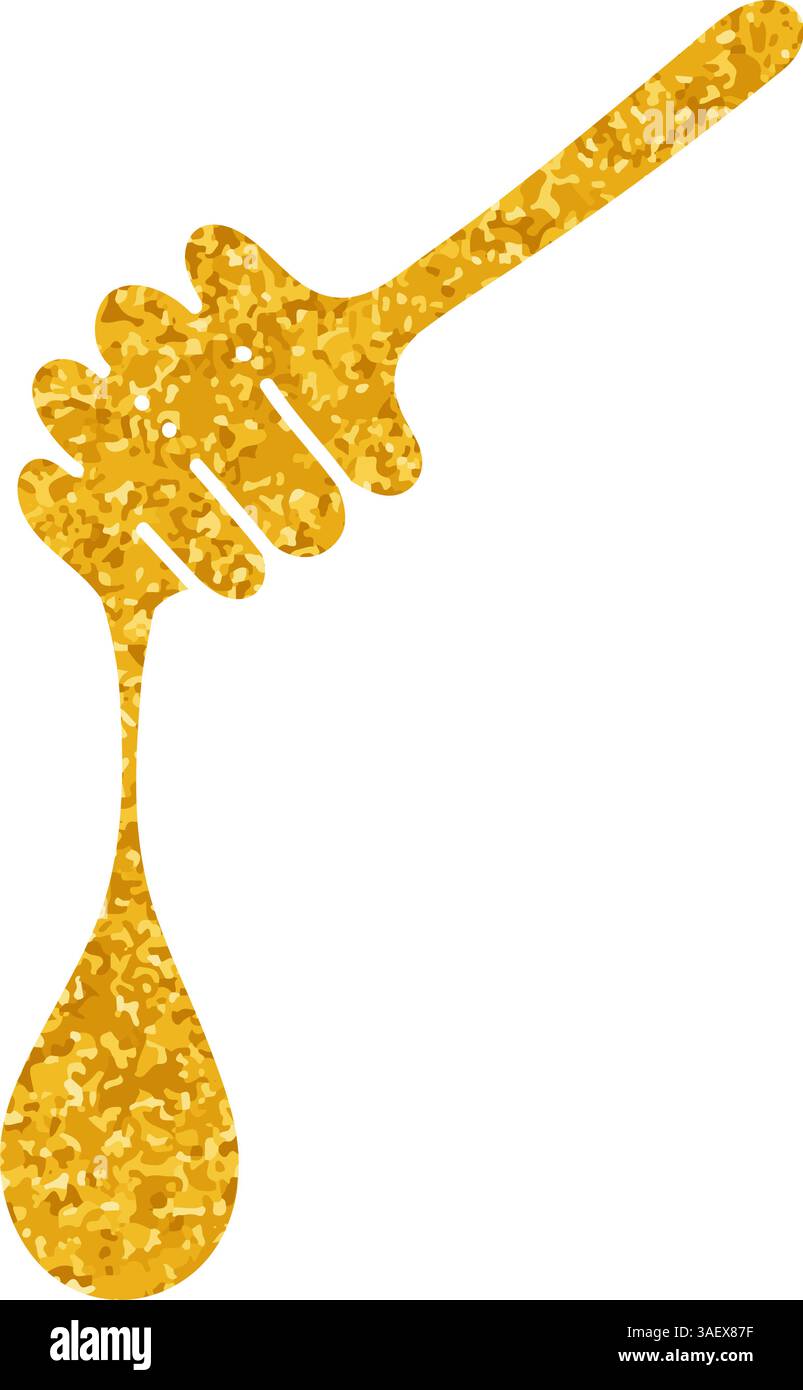 Honey drawing in gold color style Stock Vector Image & Art - Alamy