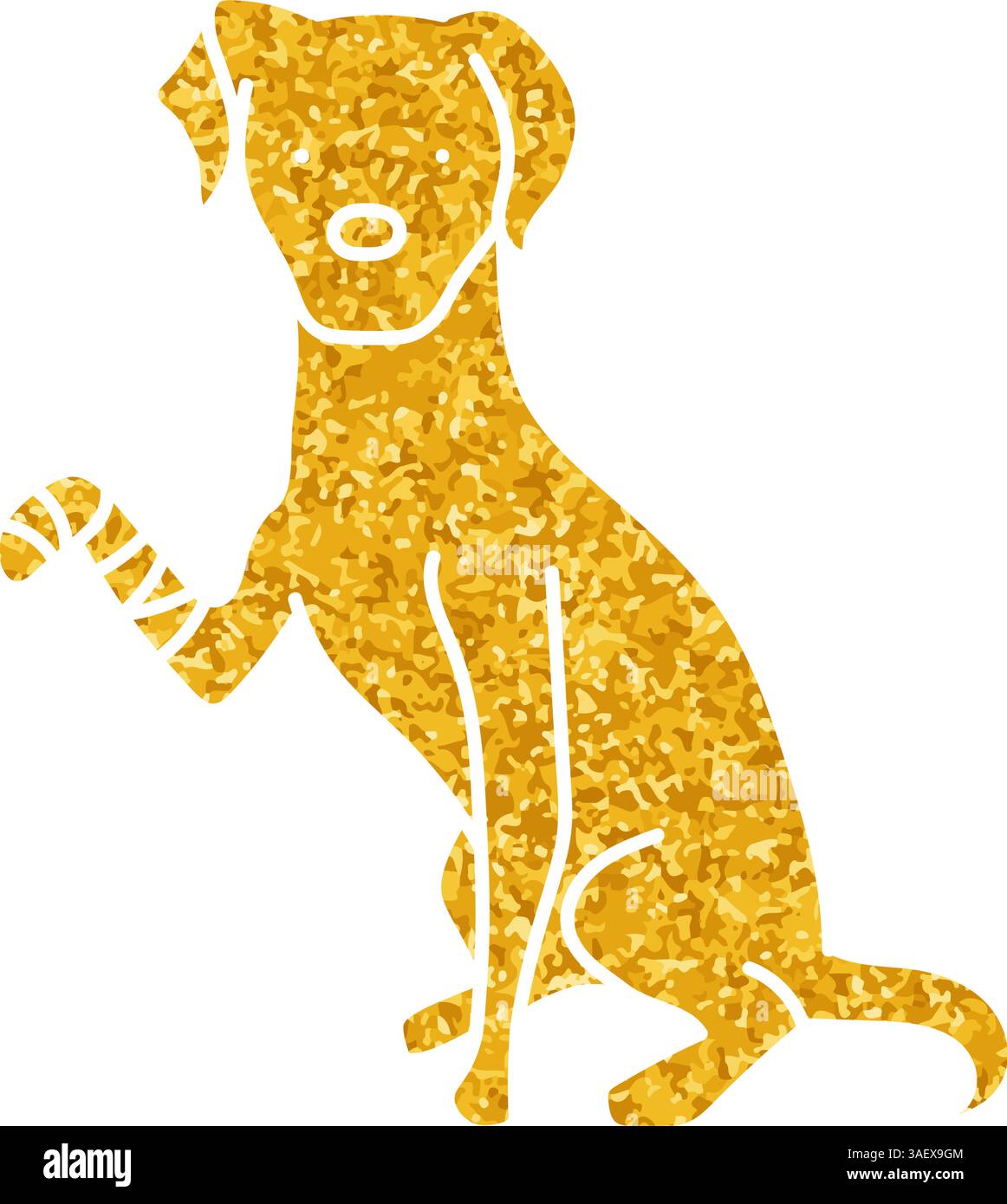 Leg injured dog drawing in gold color style Stock Vector Image & Art ...