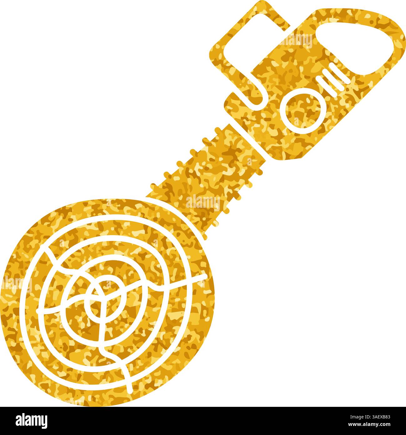 Chain saw cutting wood log drawing in gold color style Stock Vector ...