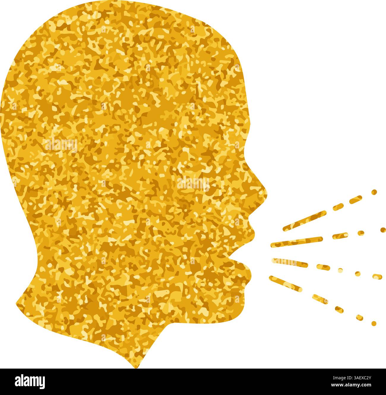 Man coughing drawing in gold color style Stock Vector Image & Art - Alamy