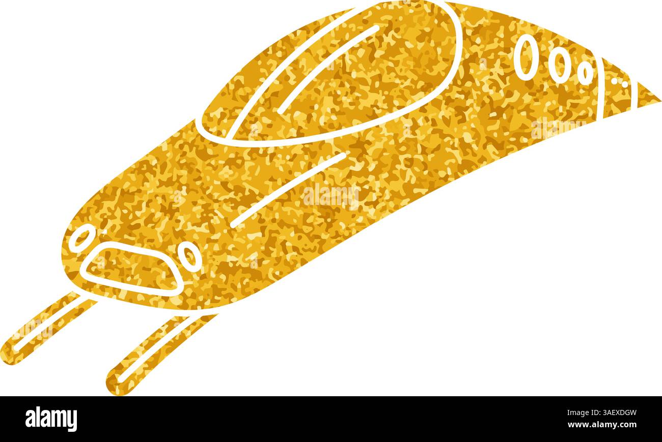 Bullet train drawing in gold color style Stock Vector Image & Art - Alamy