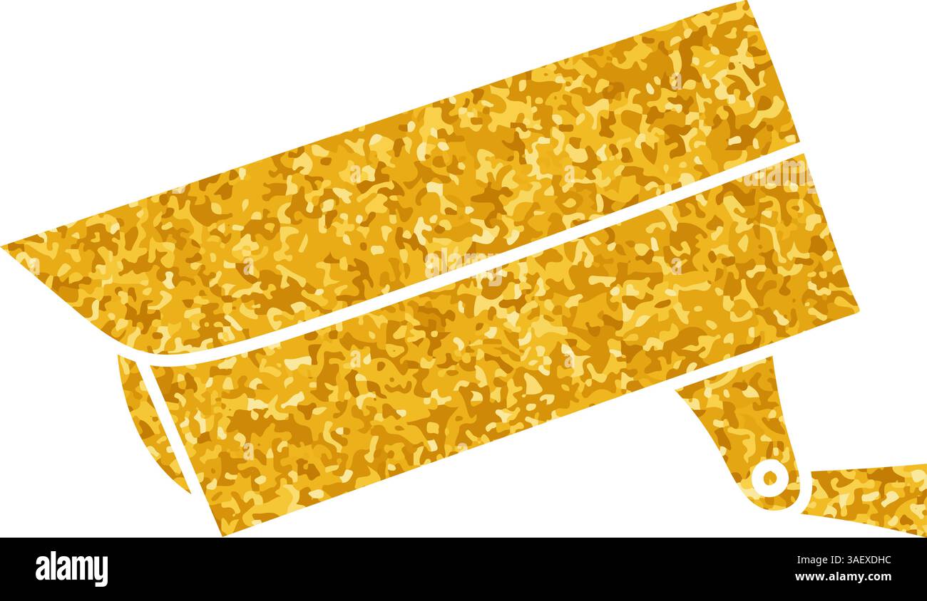 Outdoor cctv camera drawing in gold color style Stock Vector Image ...