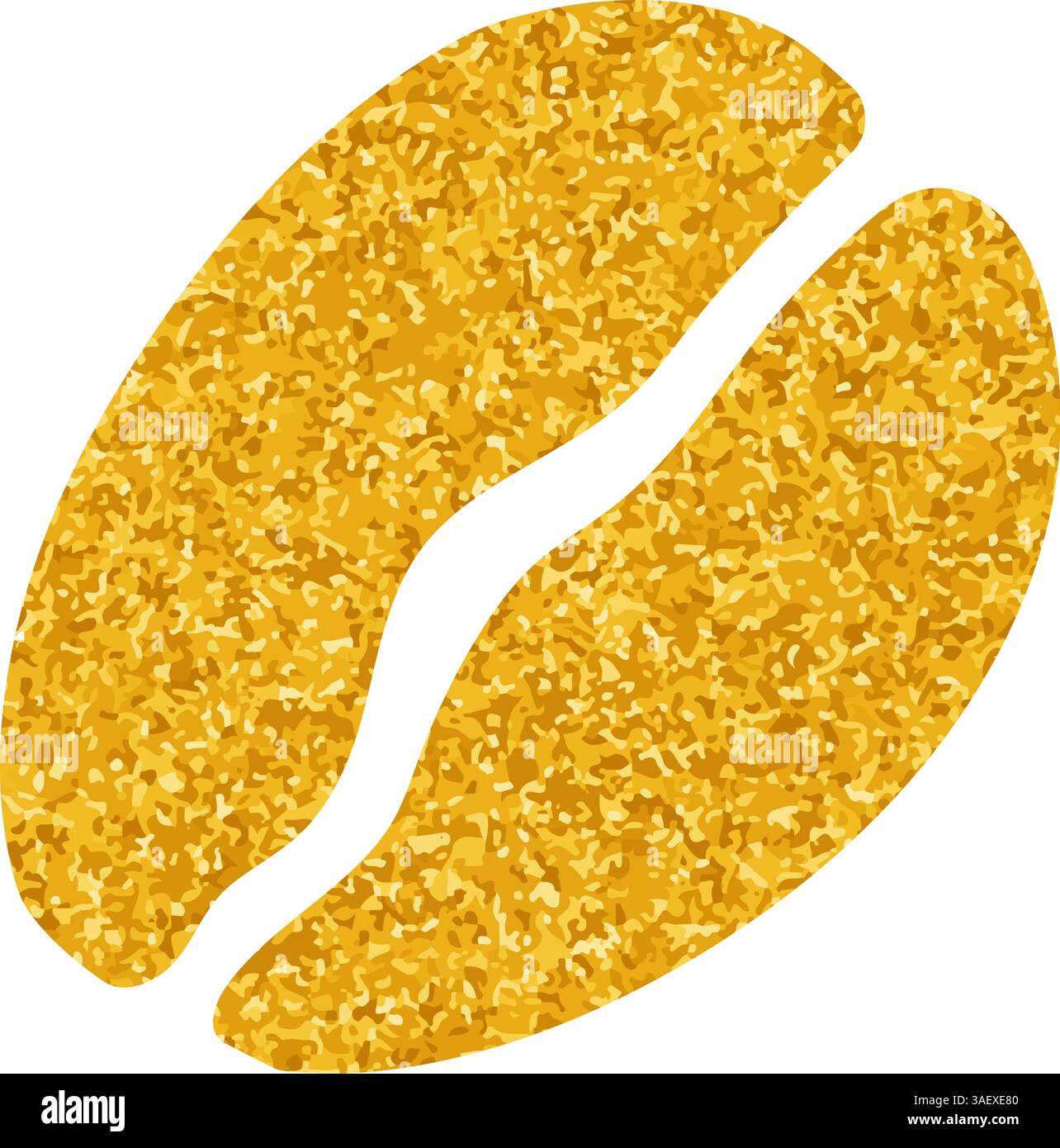 Coffee beans drawing in gold color style Stock Vector Image & Art - Alamy