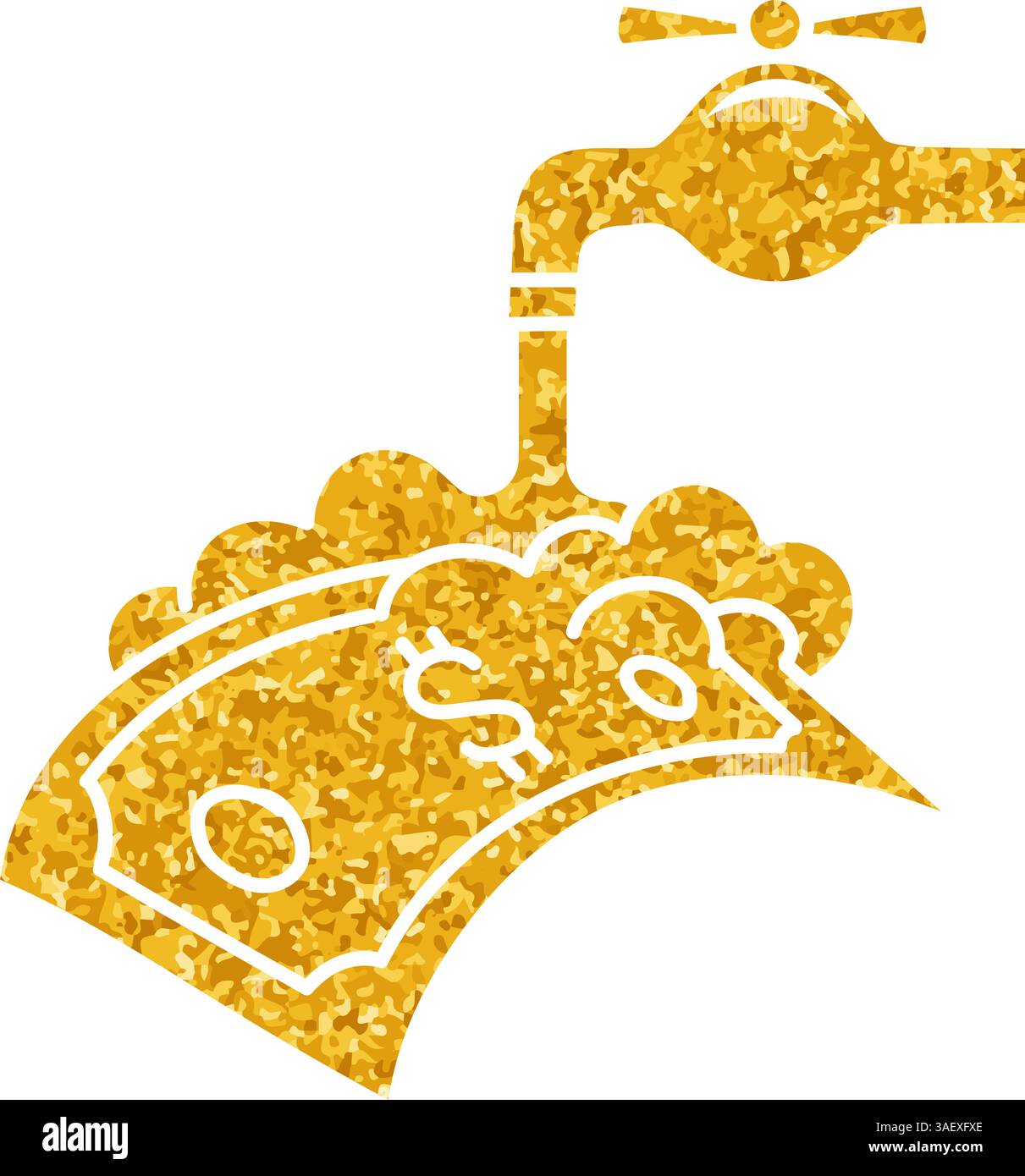 Money washing drawing in gold color style Stock Vector Image & Art - Alamy