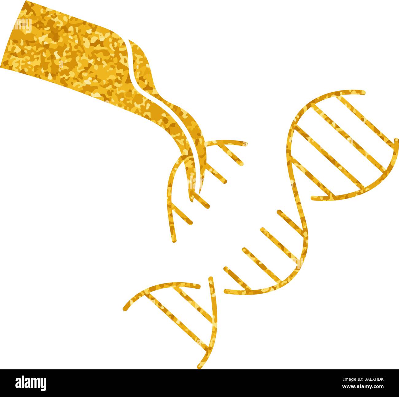 Artificially modified dna strains drawing in gold color style Stock ...
