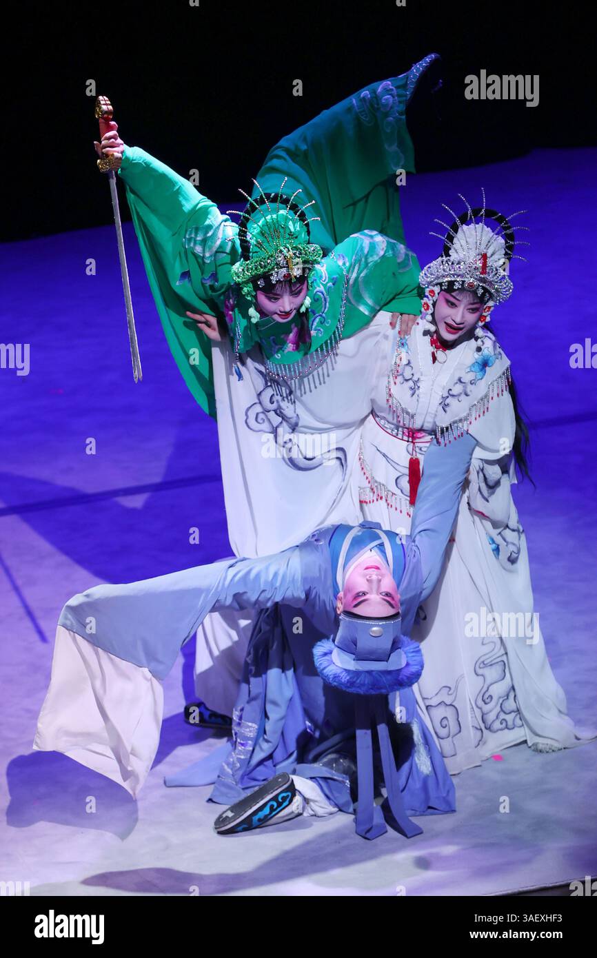 Vienna, Austria. 5th Apr, 2025. Artists perform the traditional Chinese ...