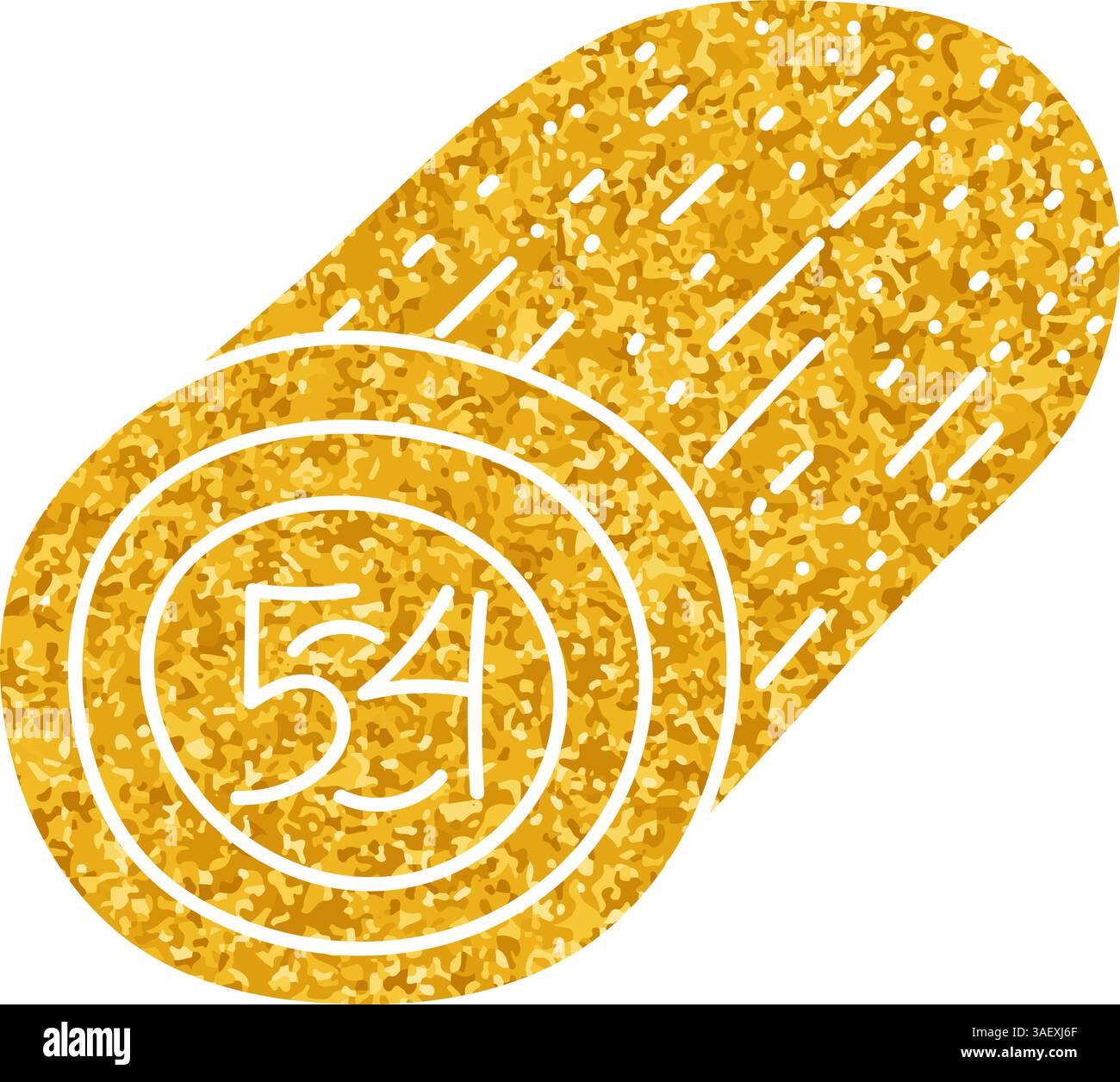 Single wood log with marking drawing in gold color style Stock Vector ...