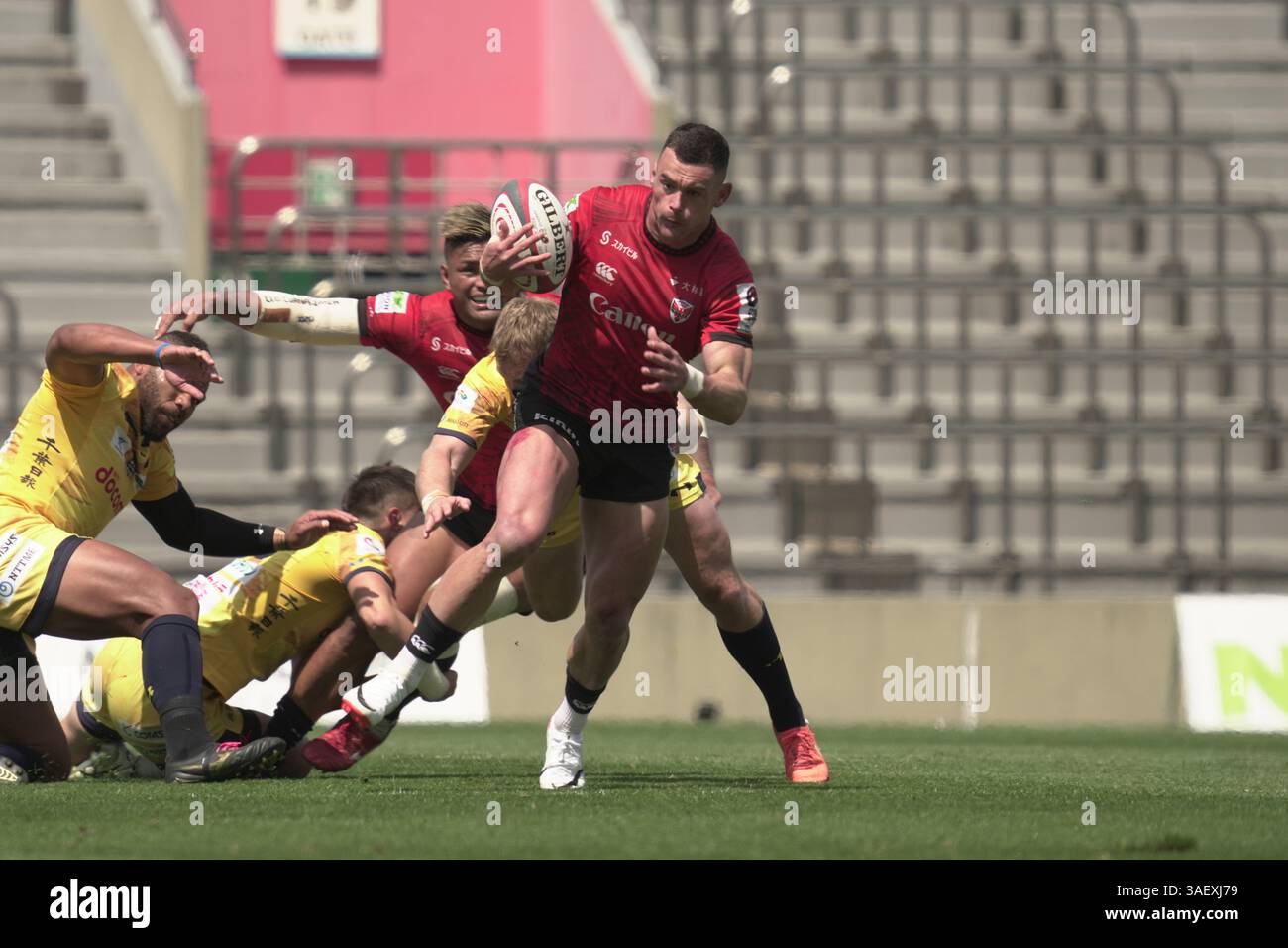 Eagles' Jesse Kriel runs for scoring their team third try during the ...