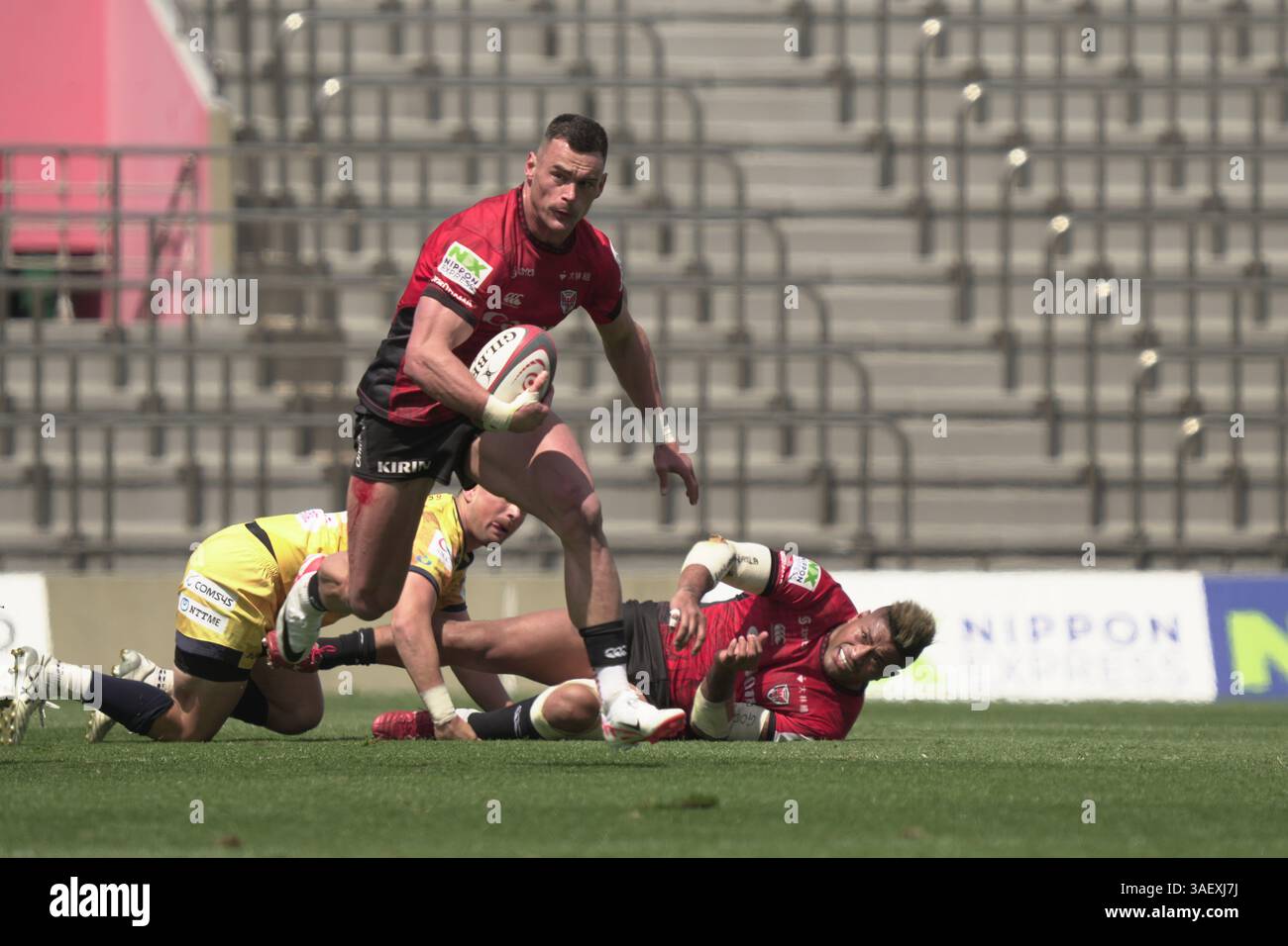 Eagles' Jesse Kriel runs for scoring their team third try during the ...