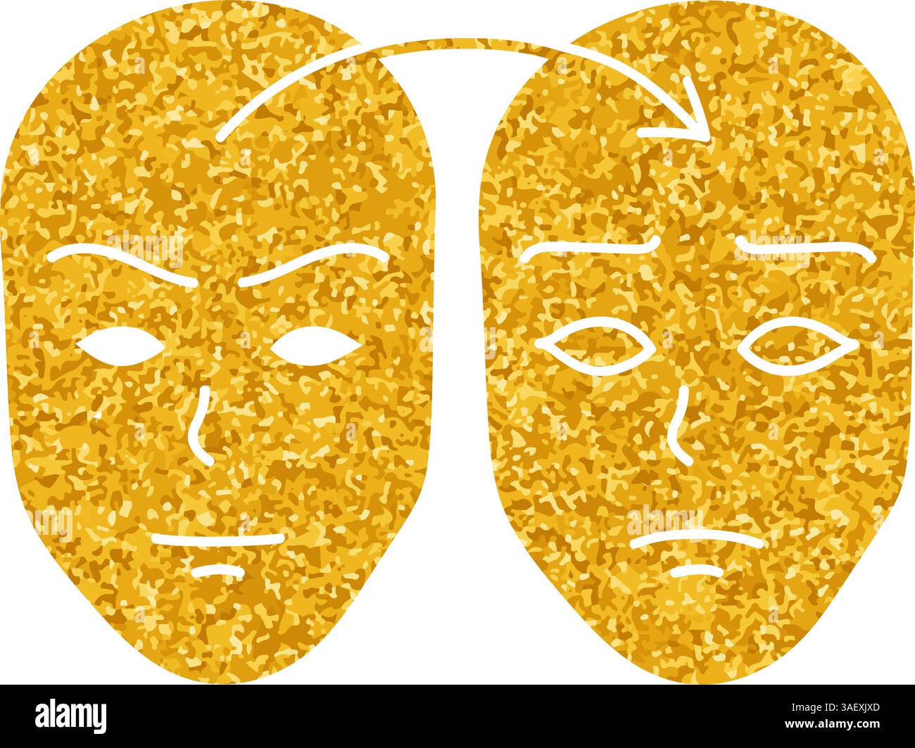 Deep fake icon face swap drawing in gold color style Stock Vector Image ...