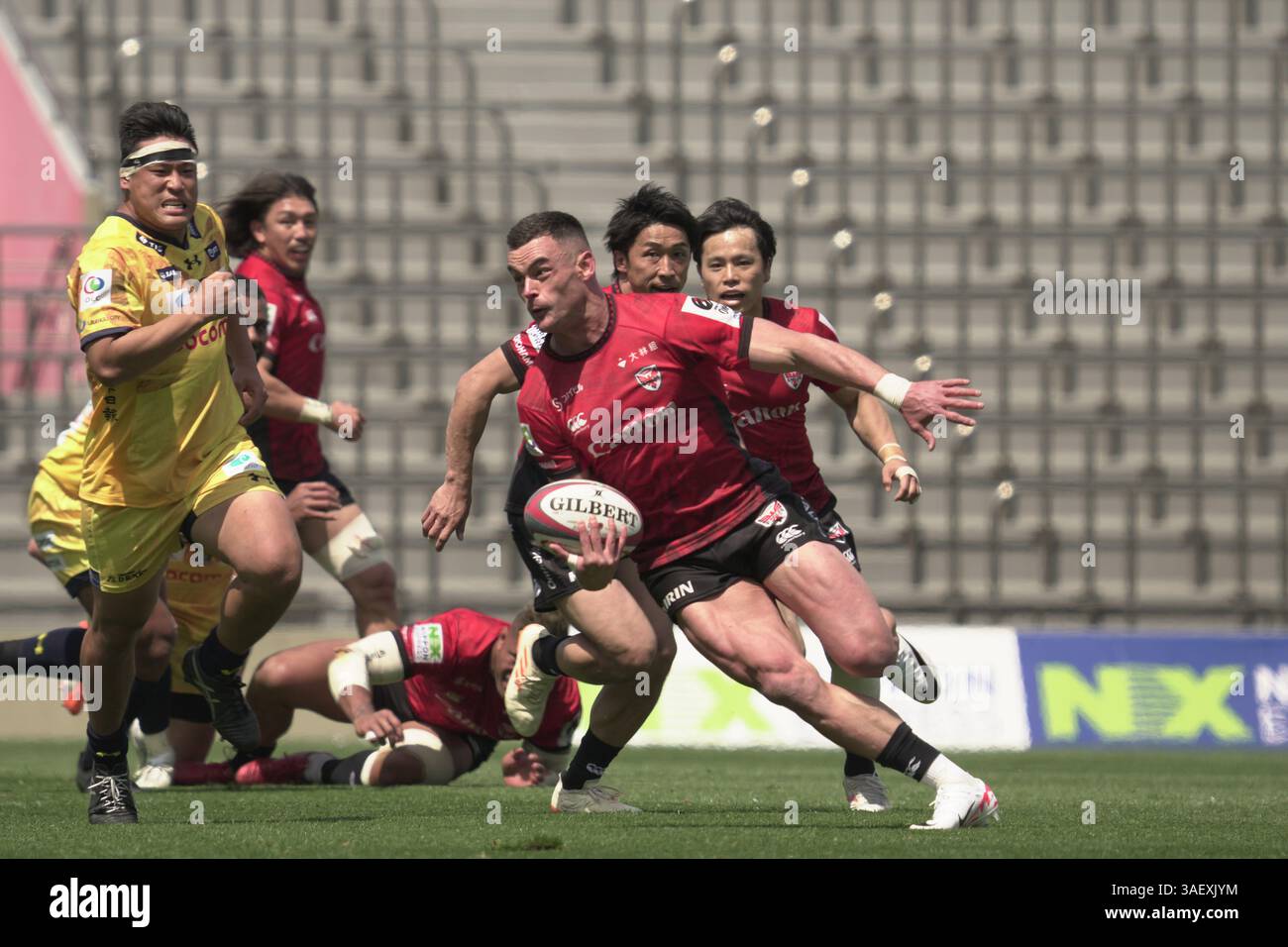 Eagles' Jesse Kriel runs for scoring their team third try during the ...