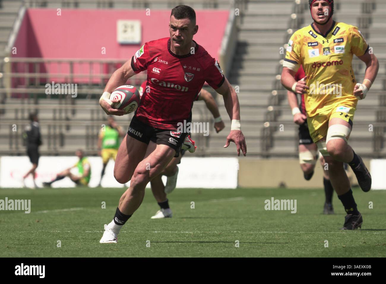 Eagles' Jesse Kriel runs for scoring their team third try during the ...