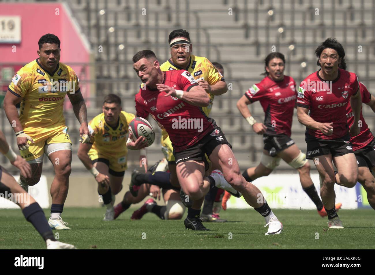 Eagles' Jesse Kriel runs for scoring their team third try during the ...